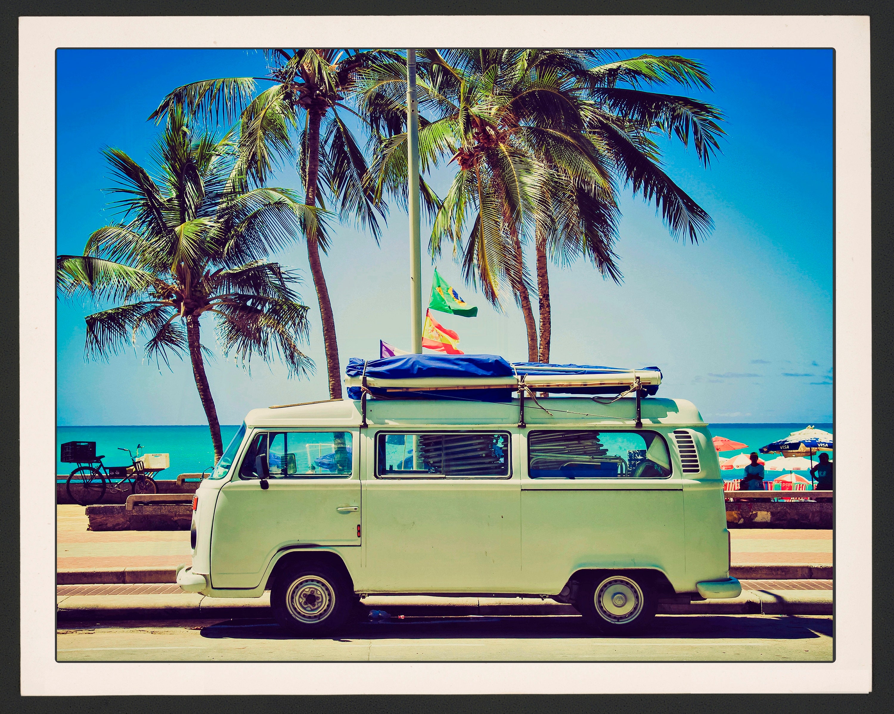 Vintage VW Bus: Retro Photographic Art for Home Printing. 8x10 ...