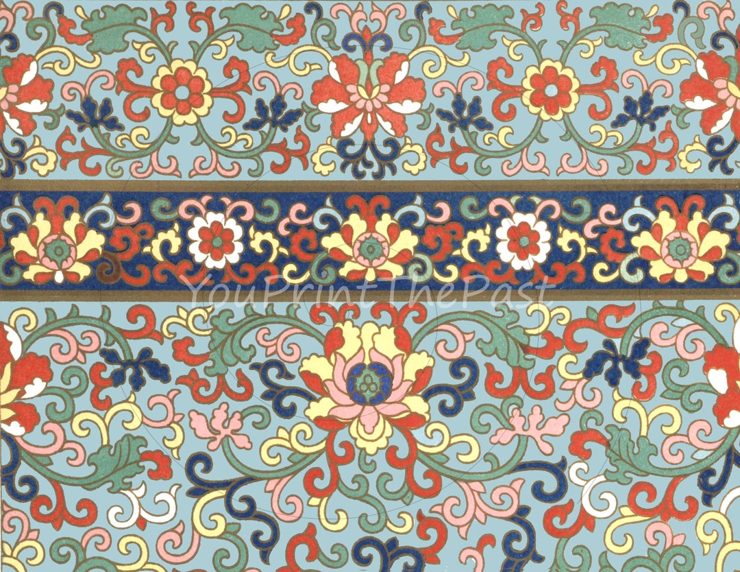 Chinoiserie Digital Paper. Printable Vintage Chinese Ornamental Design ...