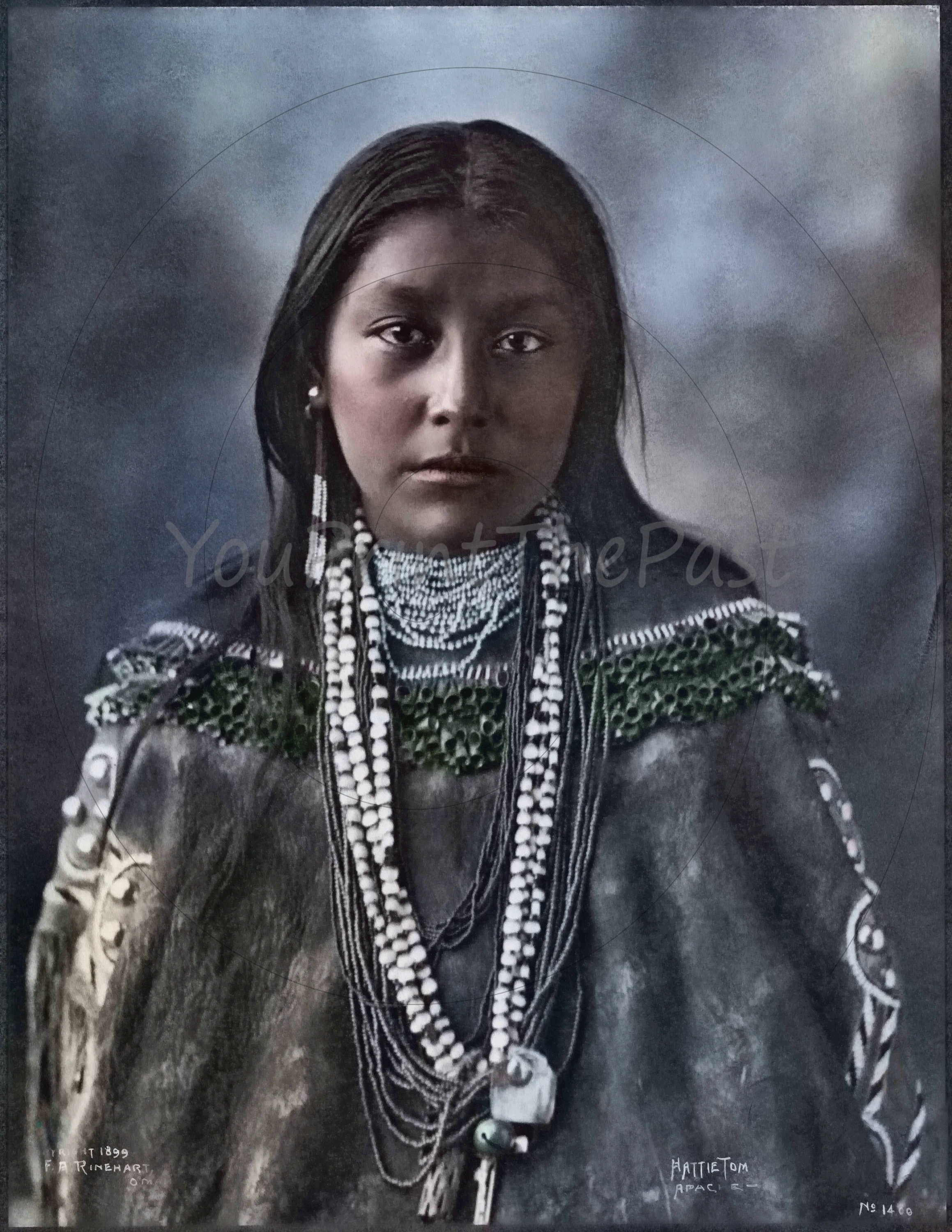 Apache Girl Color & B/W Portrait Circa 1899. 8.5x11" Ephemera to Print ...