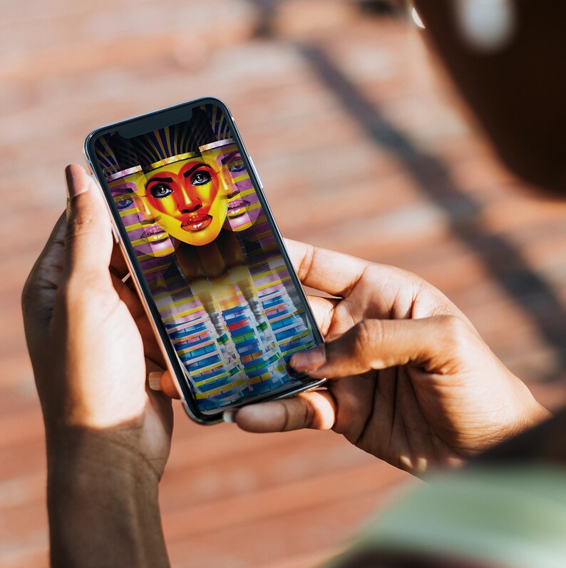 The Pharaoh Digital Wallpaper Amani Rina Kemet Art Black - Etsy