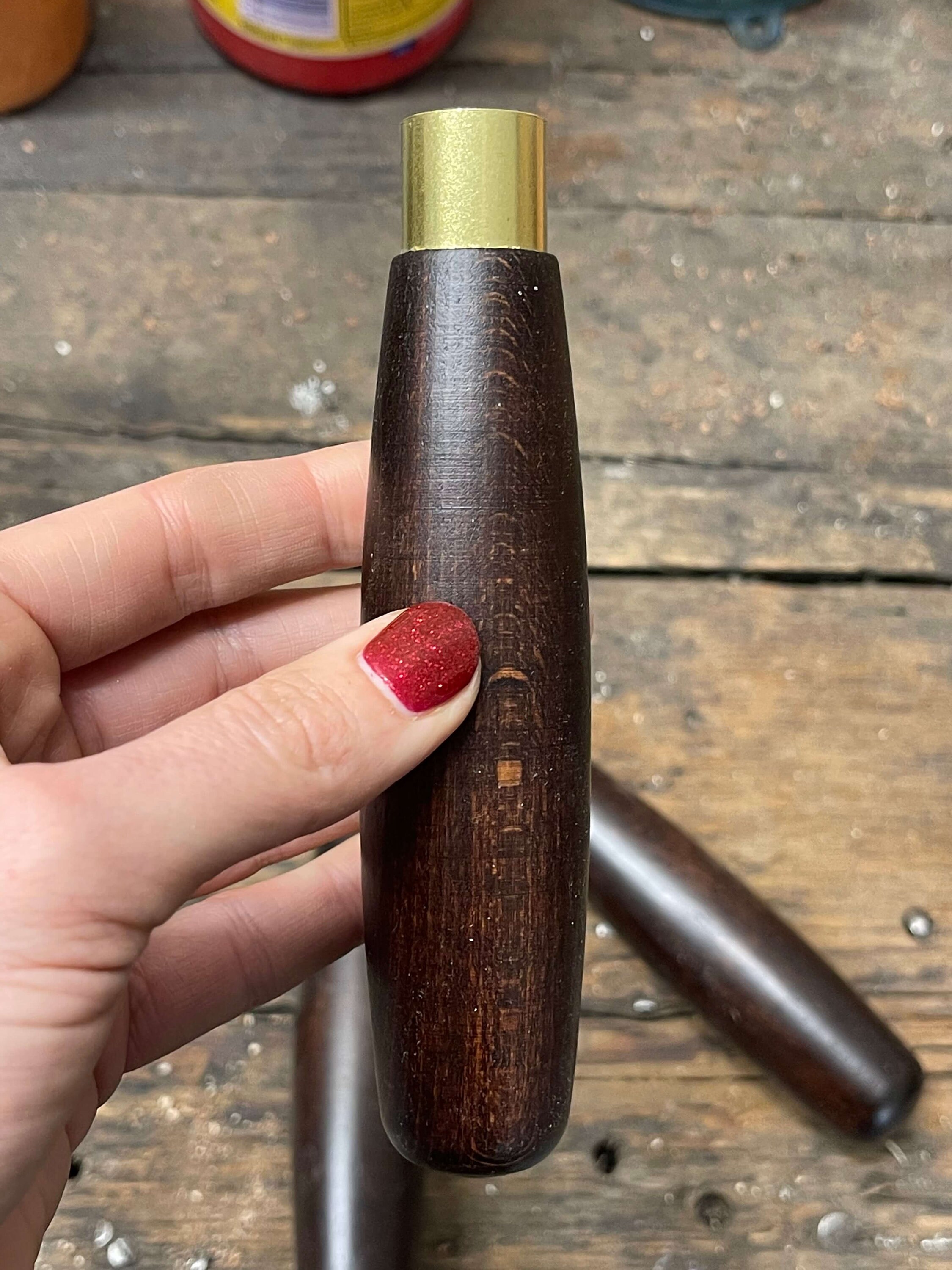 5.5 Dark Brown Beech Carver Handle / Wooden Handle / Tool Handle ...