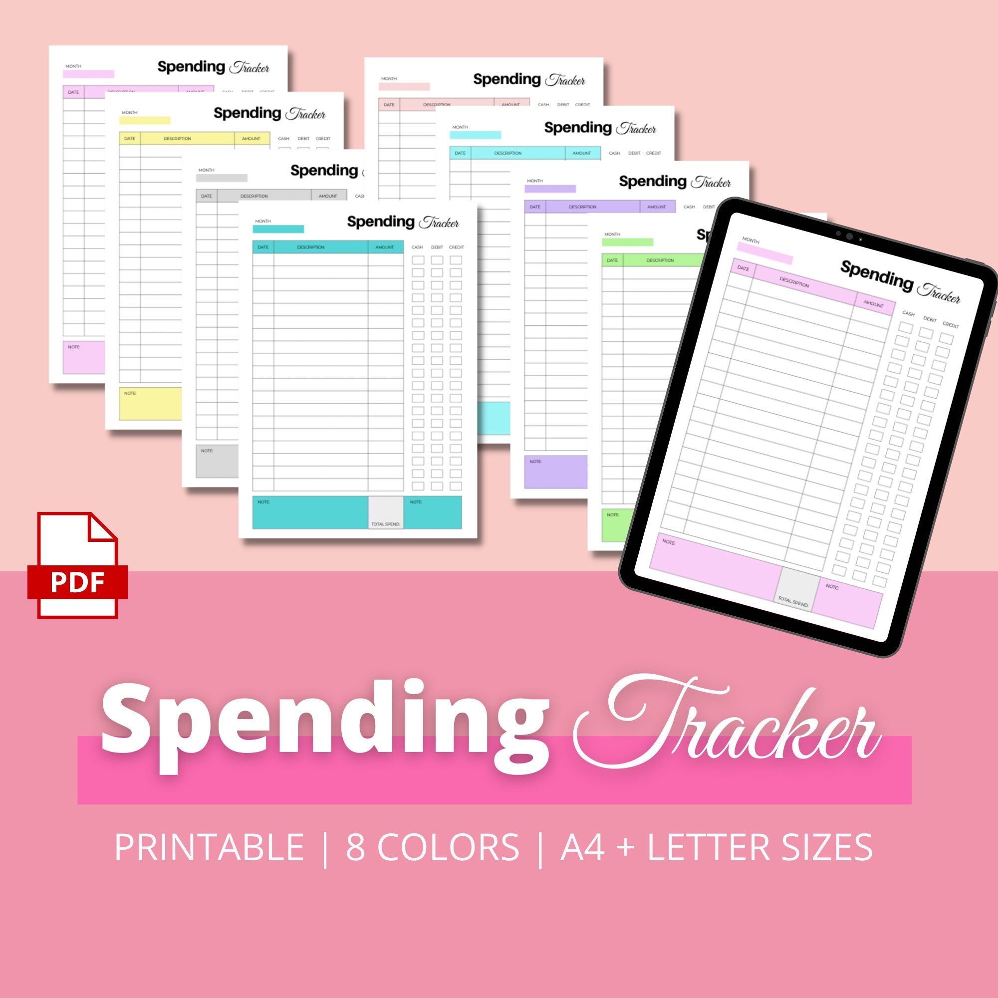 Printable Spending Sheet | Expenses Tracker | Spending Tracker | Daily ...