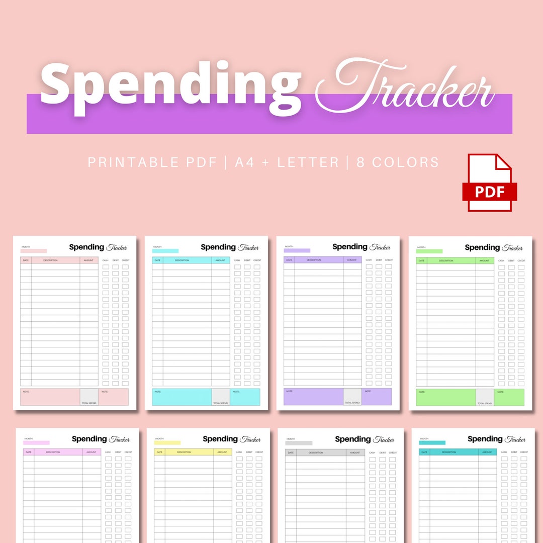 Printable Spending Sheet | Expenses Tracker | Spending Tracker | Daily ...