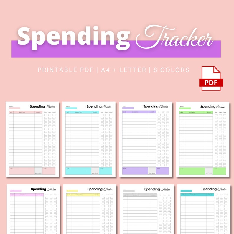 Printable Spending Sheet | Expenses Tracker | Spending Tracker | Daily ...