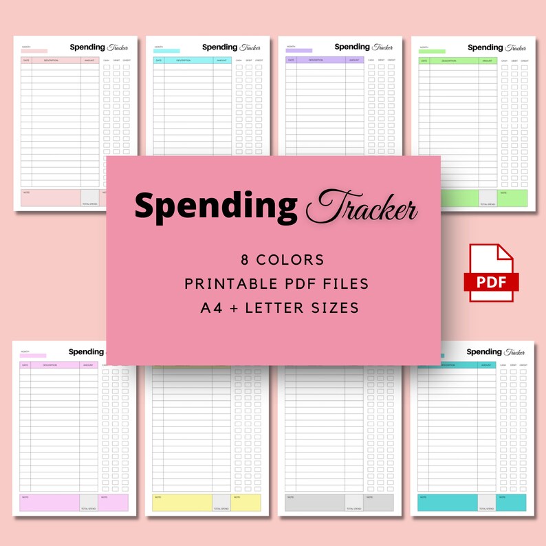 Printable Spending Sheet | Expenses Tracker | Spending Tracker | Daily ...