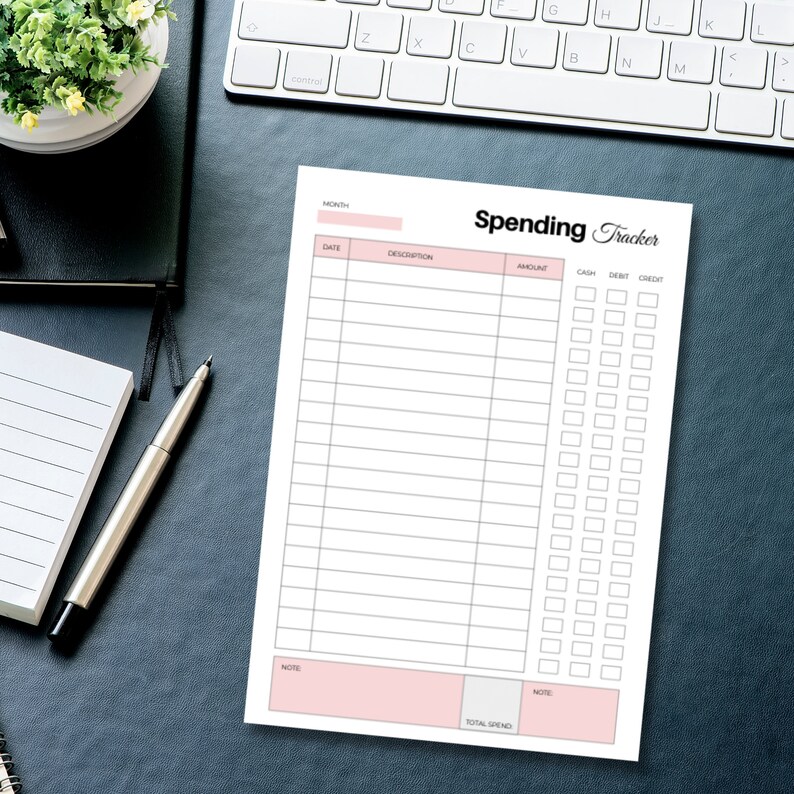 Printable Spending Sheet | Expenses Tracker | Spending Tracker | Daily ...