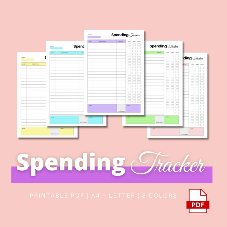 Printable Spending Sheet | Expenses Tracker | Spending Tracker | Daily ...