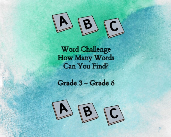 Word Challenge How Many Words Can You Find Grade 3 - Etsy