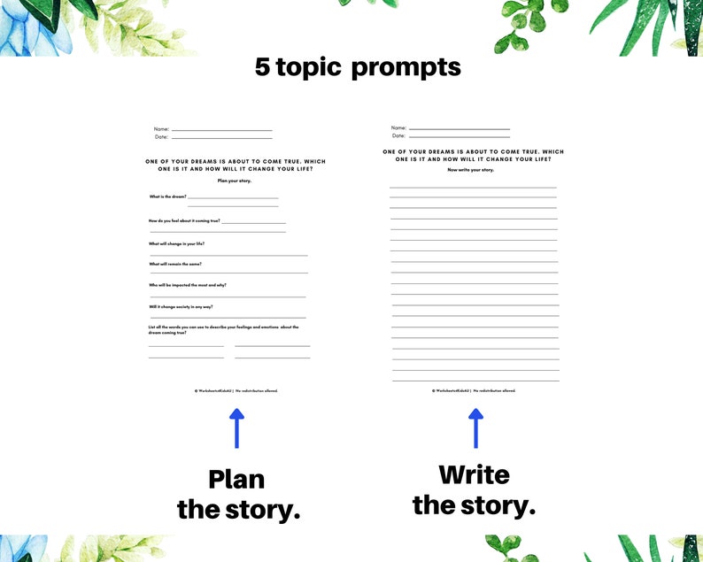 10 Creative Writing Prompts for Kids (grades 4-6),worksheets for Kids ...