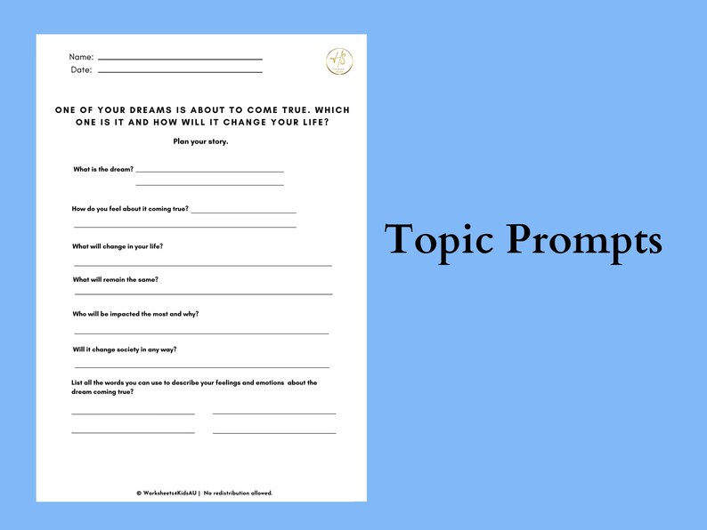 10 Creative Writing Prompts for Kids grades 4-6school Kids - Etsy