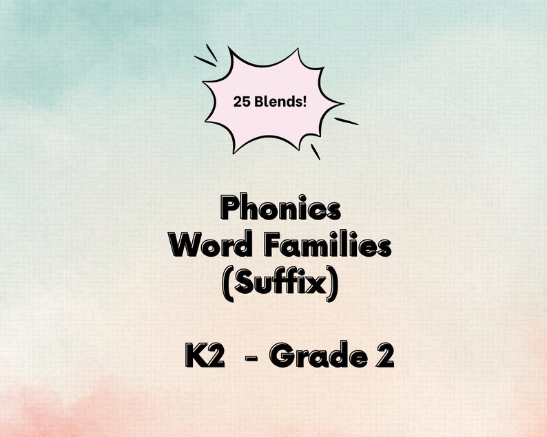Phonics Word Family (suffix) Worksheets - K2 - Grade 2, Young Learners ...
