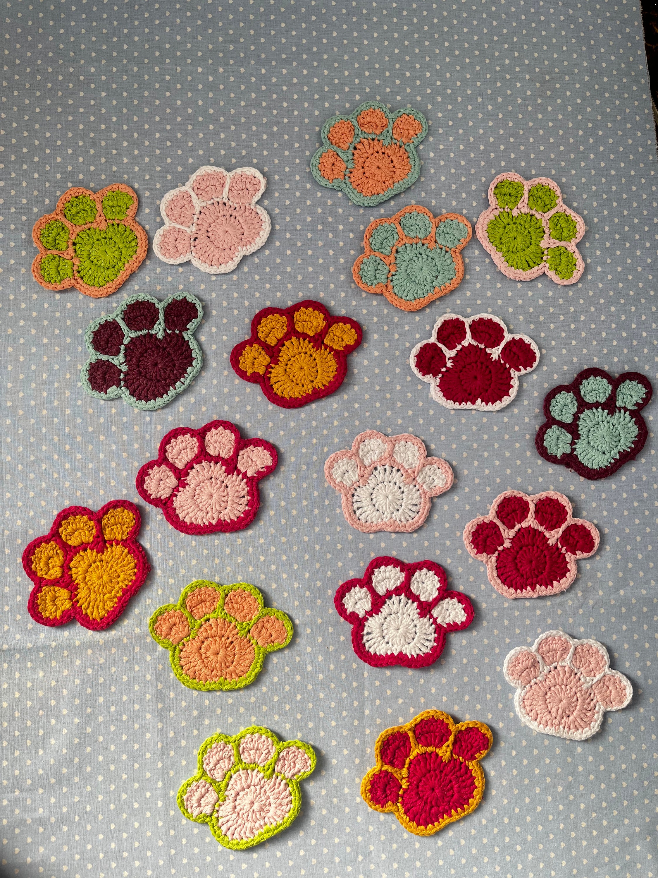 Paw Coaster Paw Coaster Crochet Kitty Coaster Print - Etsy