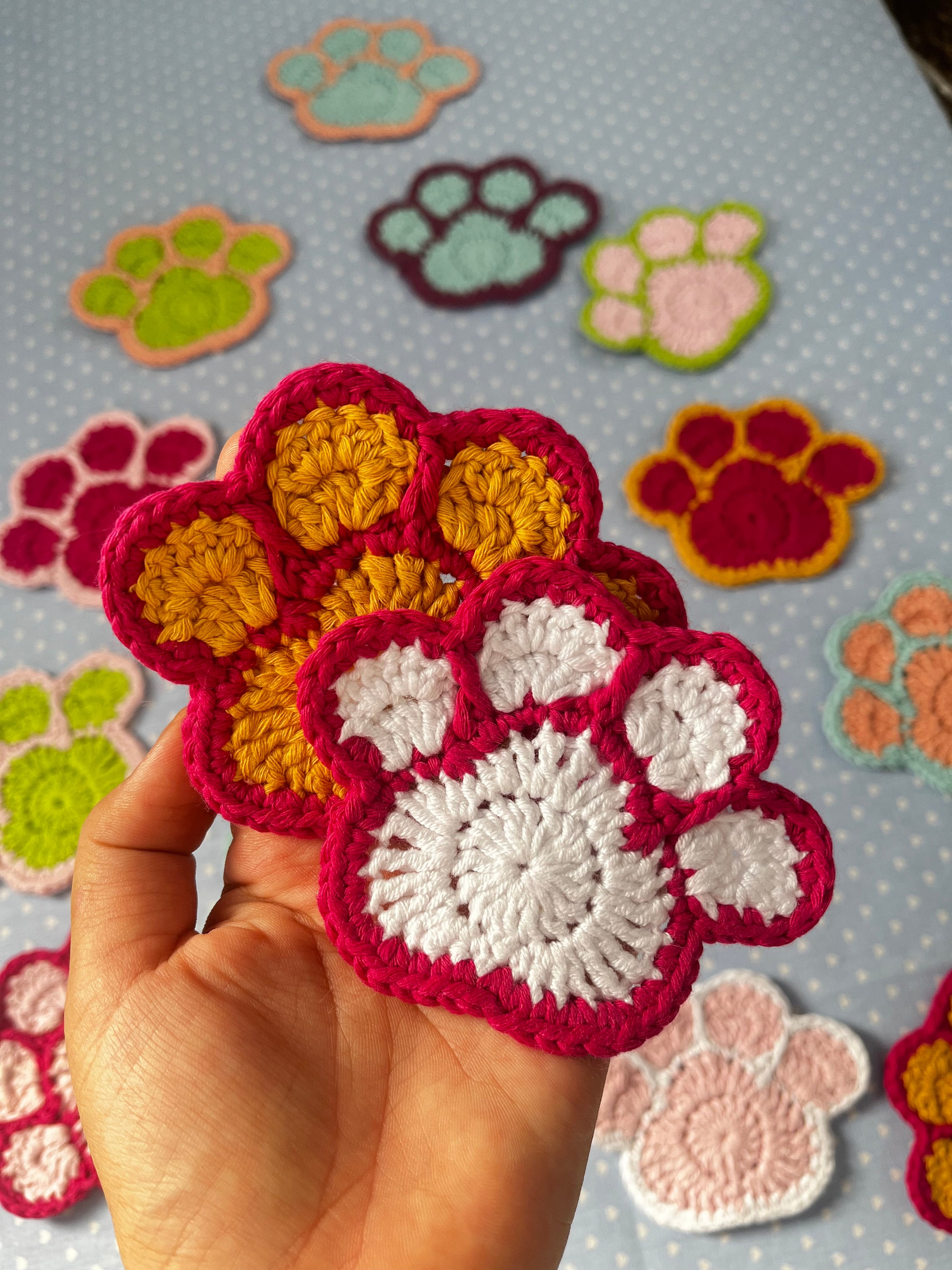 Paw Coaster, Paw Coaster Crochet, Kitty Coaster, Print Coaster, Paw ...