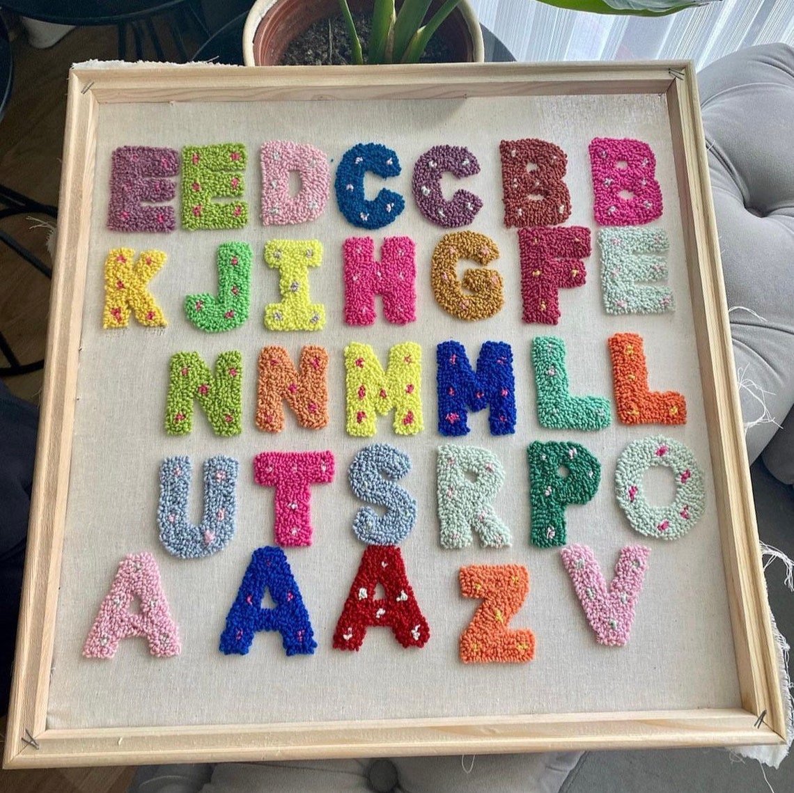 Punch Needle Keychain Keychain Punch Alphabetıc Keychain Embroıdery ...