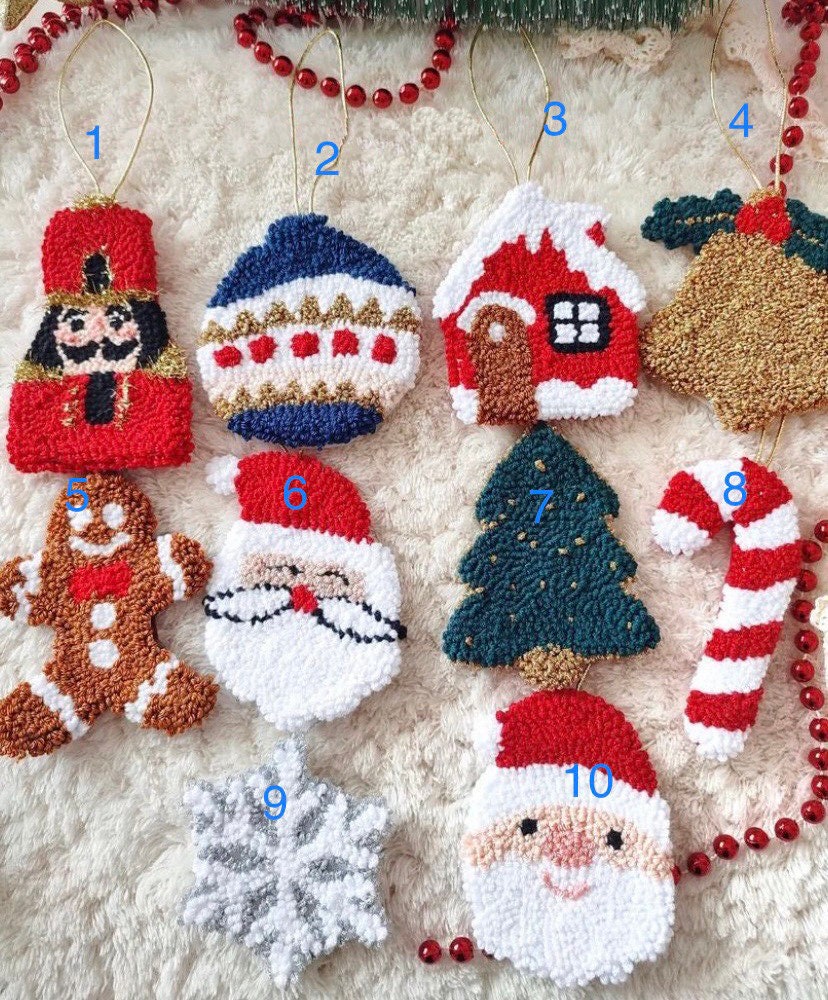 Christmas Punch Needle I Christmas Tree Decoration , Santa , Pattern ...