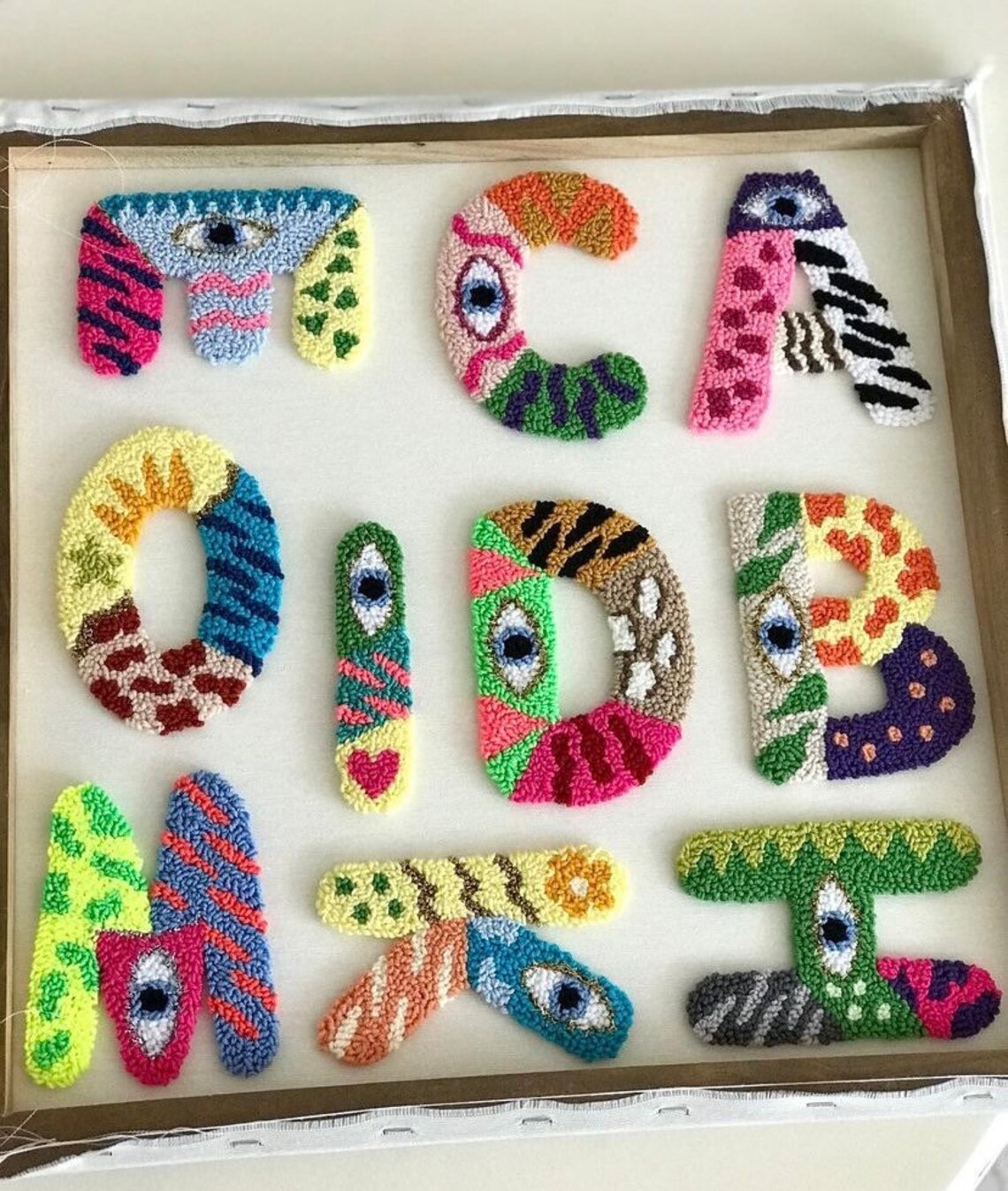 Punch Needle Keychain Keychain Punch Alphabetıc Keychain Embroıdery ...