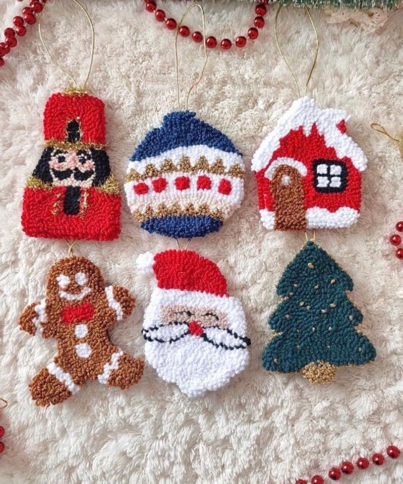 Christmas Punch Needle I Christmas Tree Decoration , Santa , Pattern ...