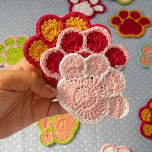 Crochet Pattern, Paw Coaster, Animal Paw Print, Cat Paw, Kitty Paw ...