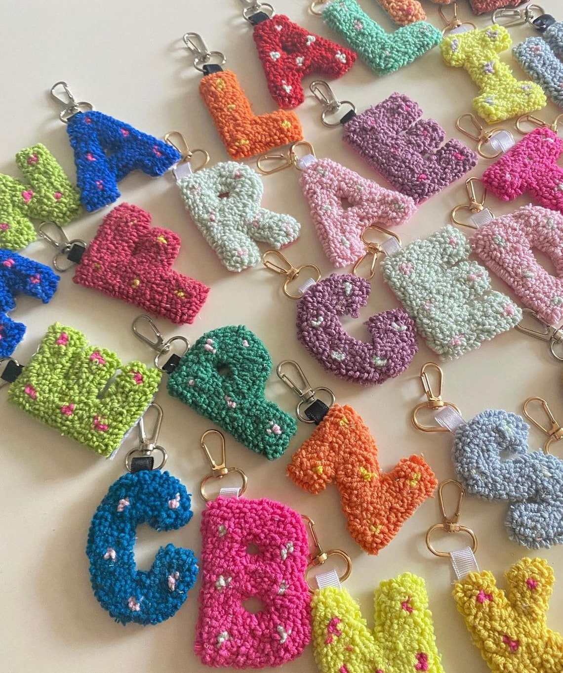 Punch Needle Keychain Keychain Punch Alphabetıc Keychain Embroıdery ...