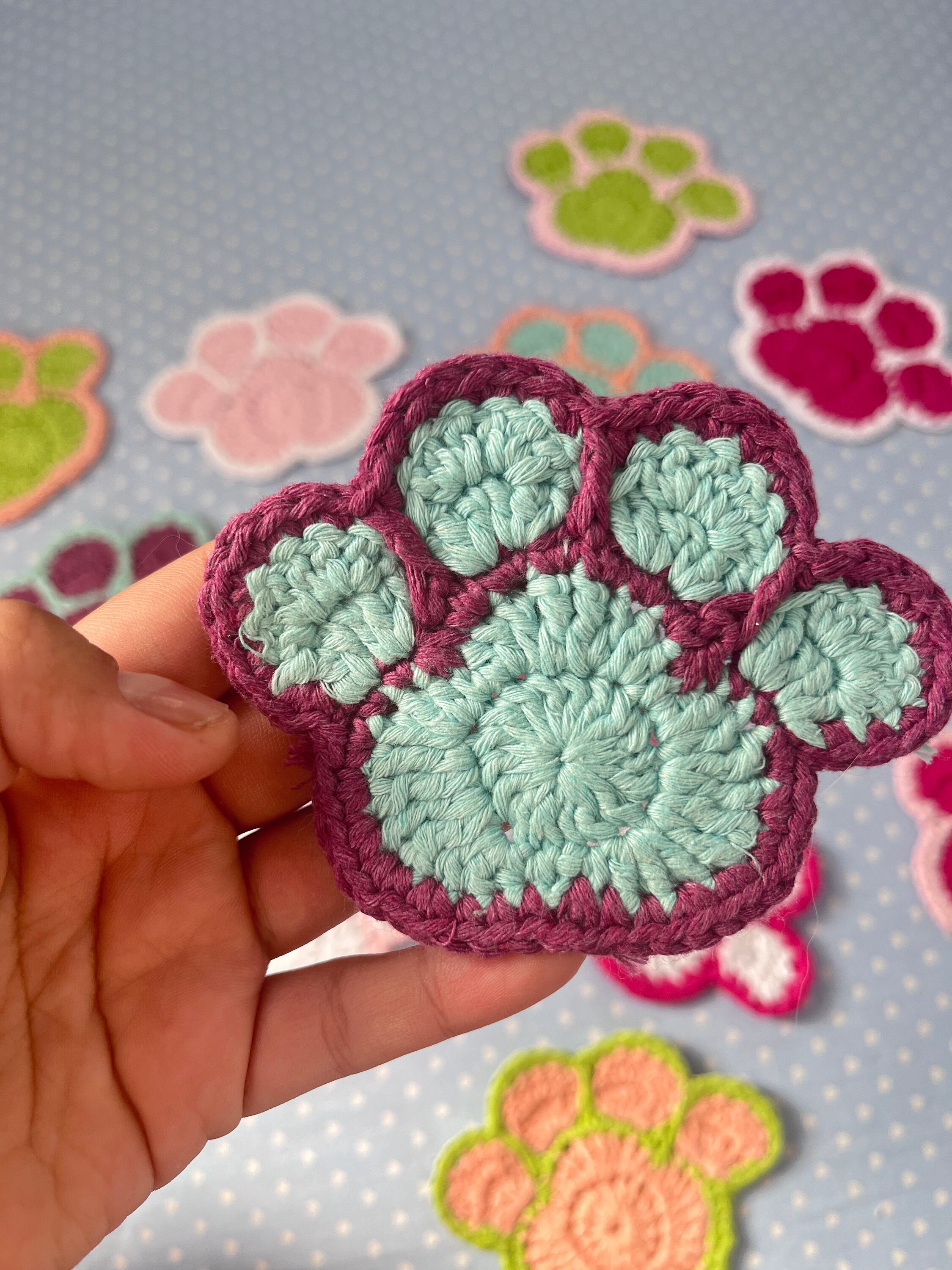 Paw Coaster, Paw Coaster Crochet, Kitty Coaster, Print Coaster, Paw ...