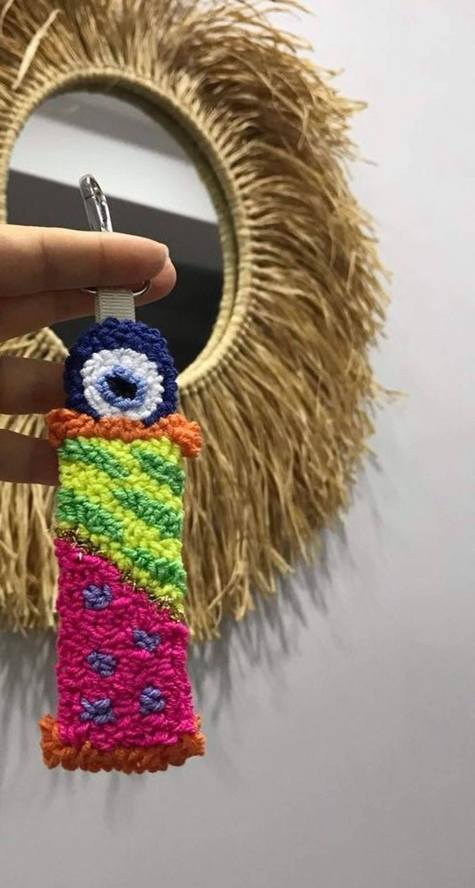 Punch Needle Keychain Keychain Punch Alphabetıc Keychain Embroıdery ...