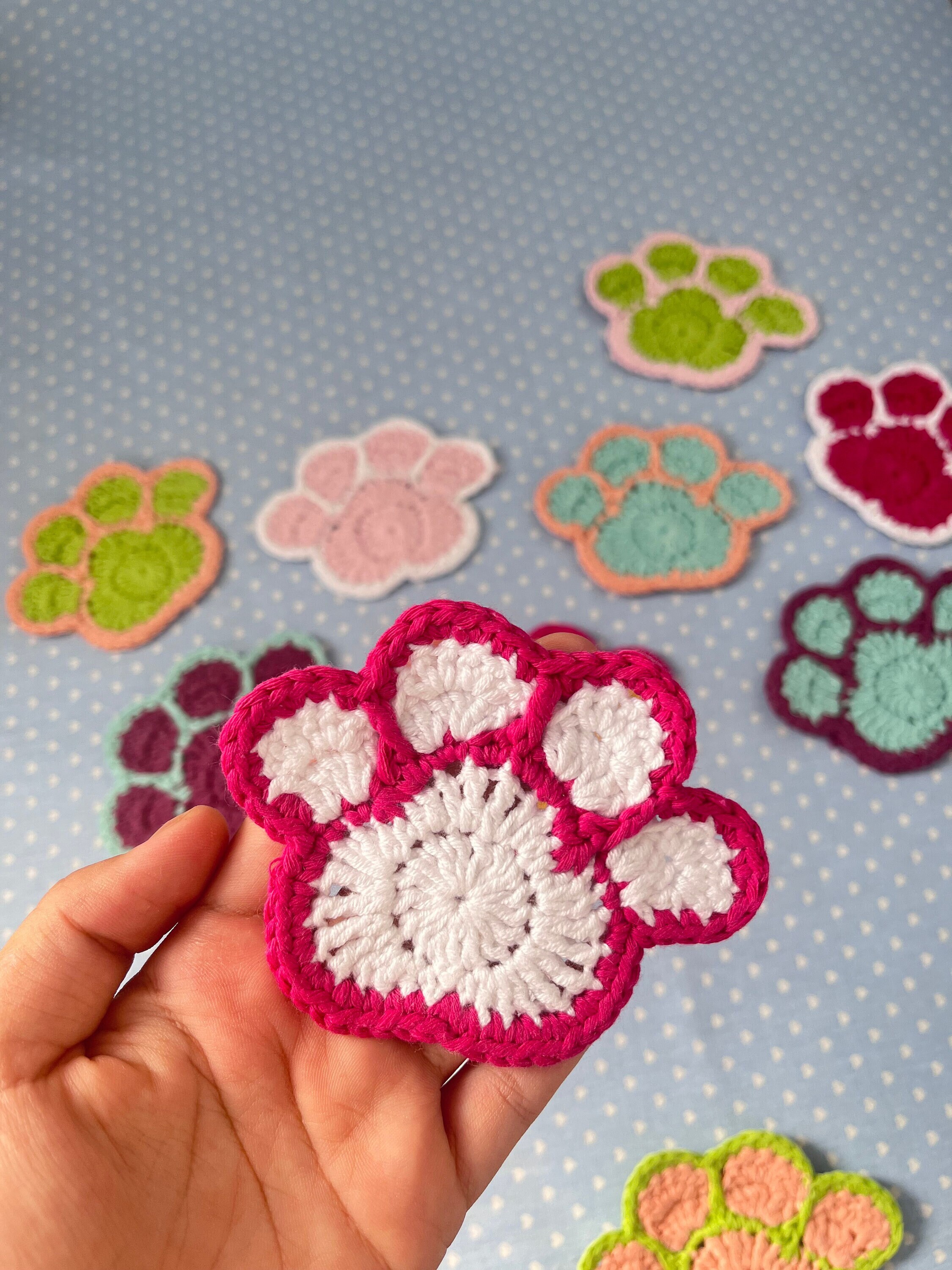 Paw Coaster, Paw Coaster Crochet, Kitty Coaster, Print Coaster, Paw ...