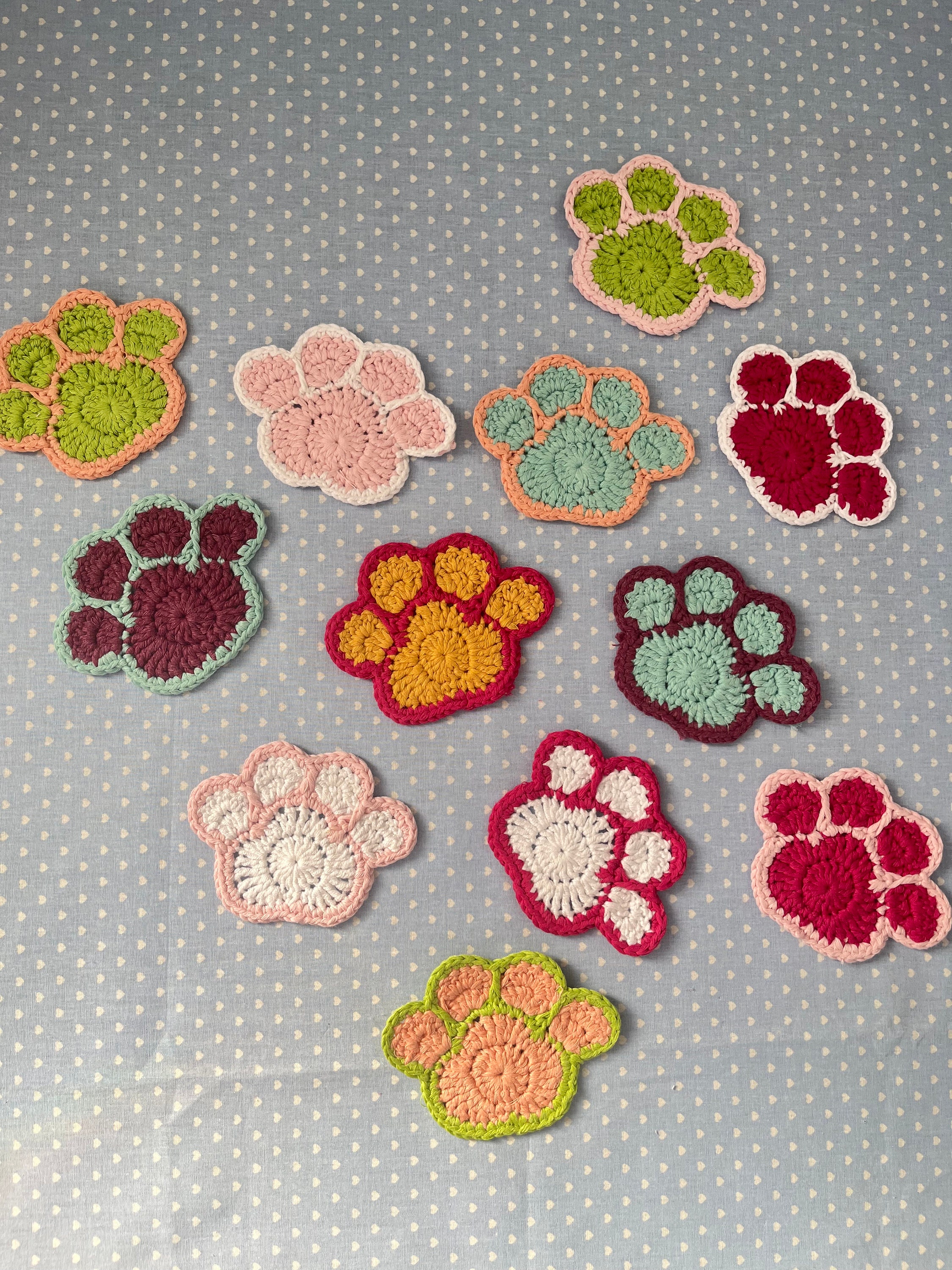Crochet Pattern, Paw Coaster, Animal Paw Print, Cat Paw, Kitty Paw ...