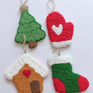 Punch Needle Tree Ornaments, Christmas Tree Decorations,punch Needle ...