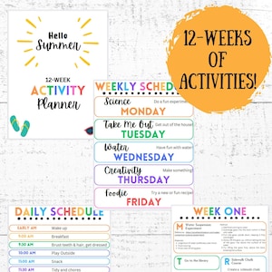 12-week Summer Activity Planner With Daily Activities Planned Out ...