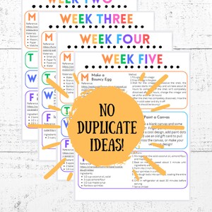 12-week Summer Activity Planner With Daily Activities Planned Out ...