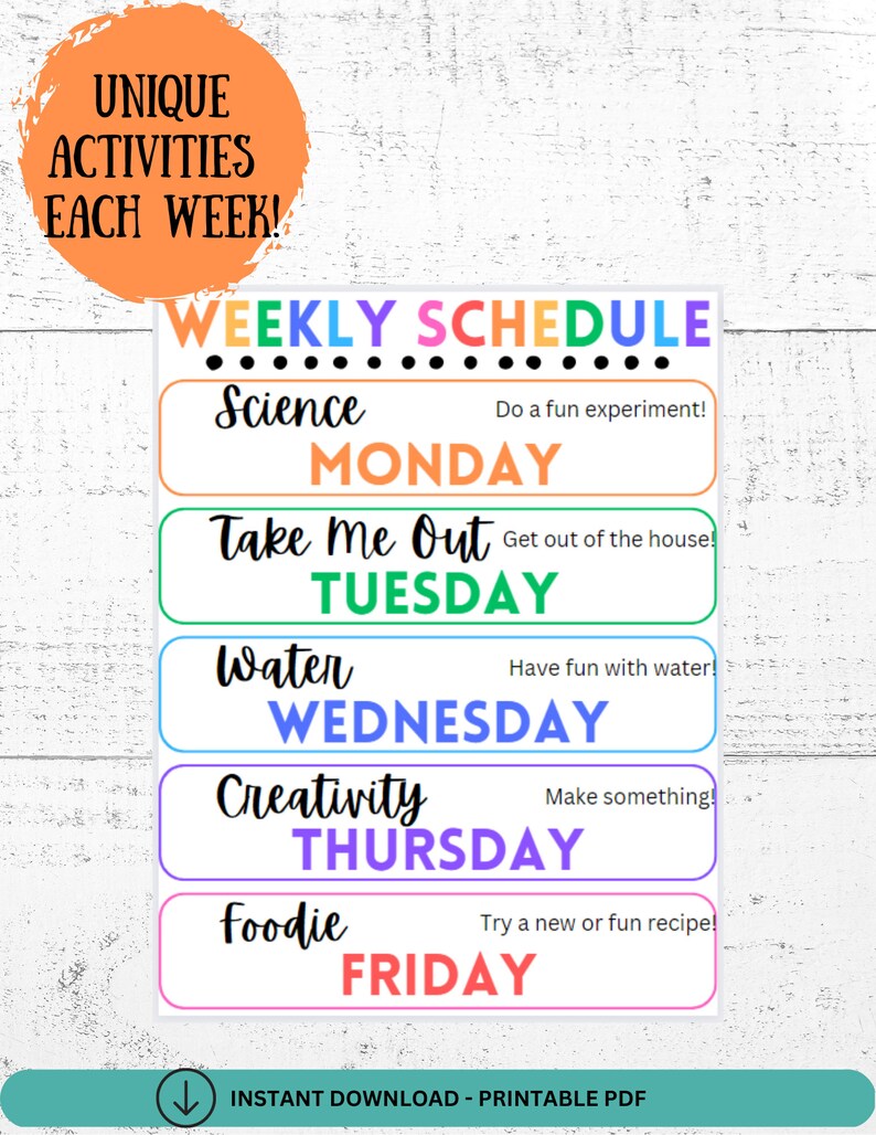 12-week Summer Activity Planner With Daily Activities Planned Out ...