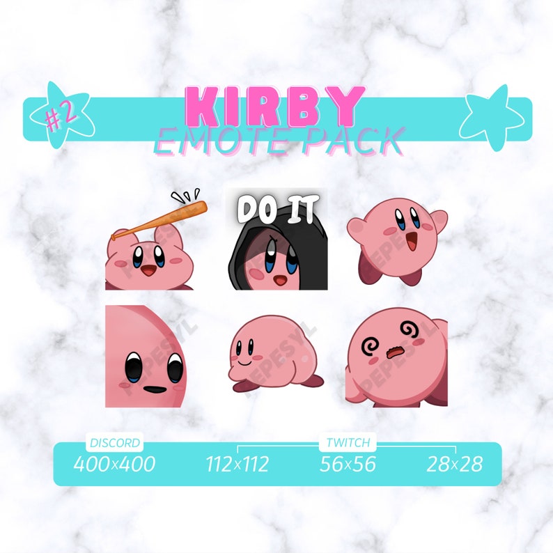 Kirby Emote Pack 2 - Discord - Twitch - INSTANT DOWNLOAD! - Etsy