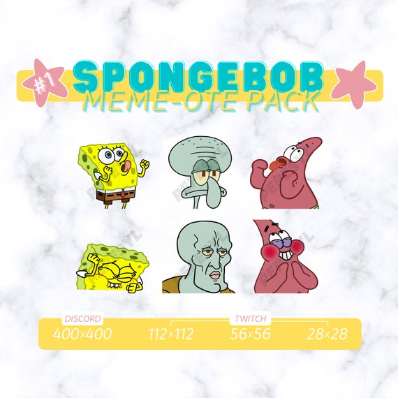 Spongebob Emote Pack 1 Discord Twitch INSTANT DOWNLOAD | Etsy