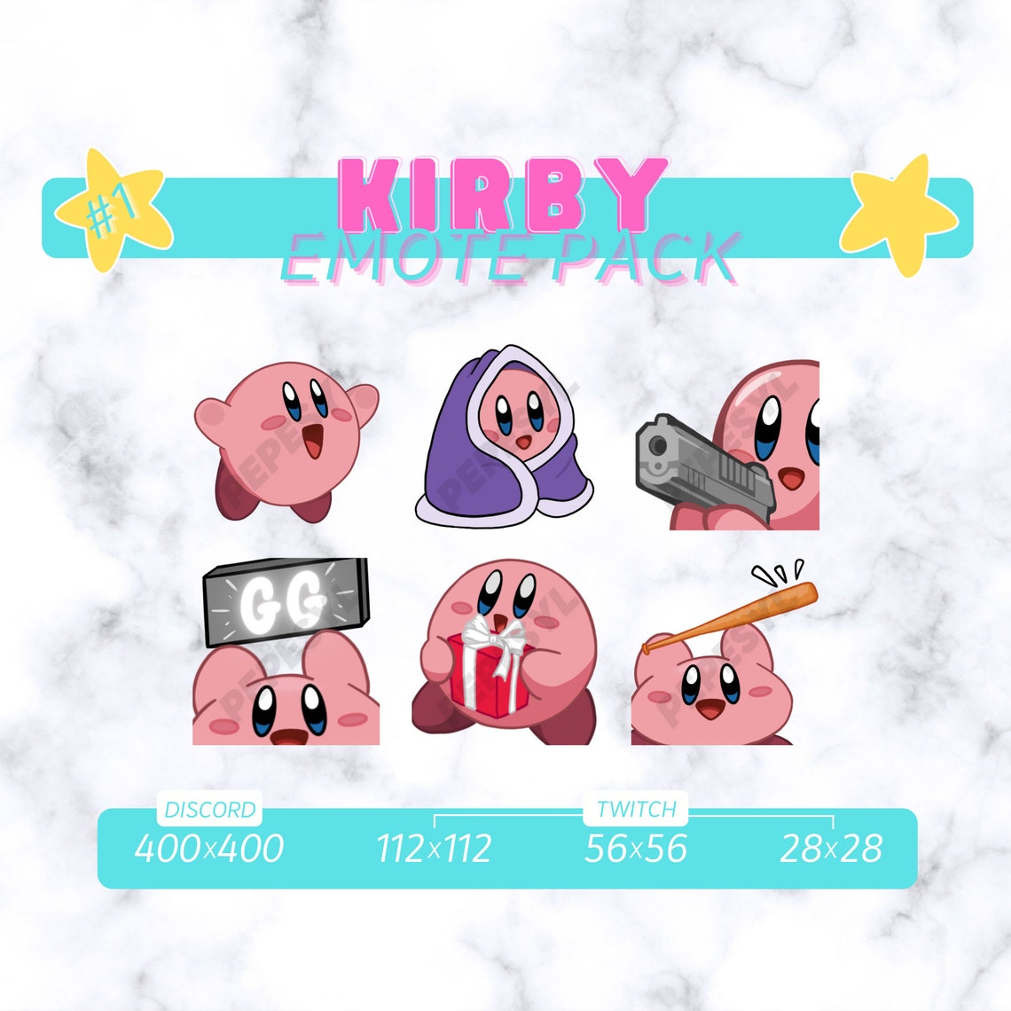 Kirby Emote Pack 1 Discord Twitch INSTANT DOWNLOAD | Etsy