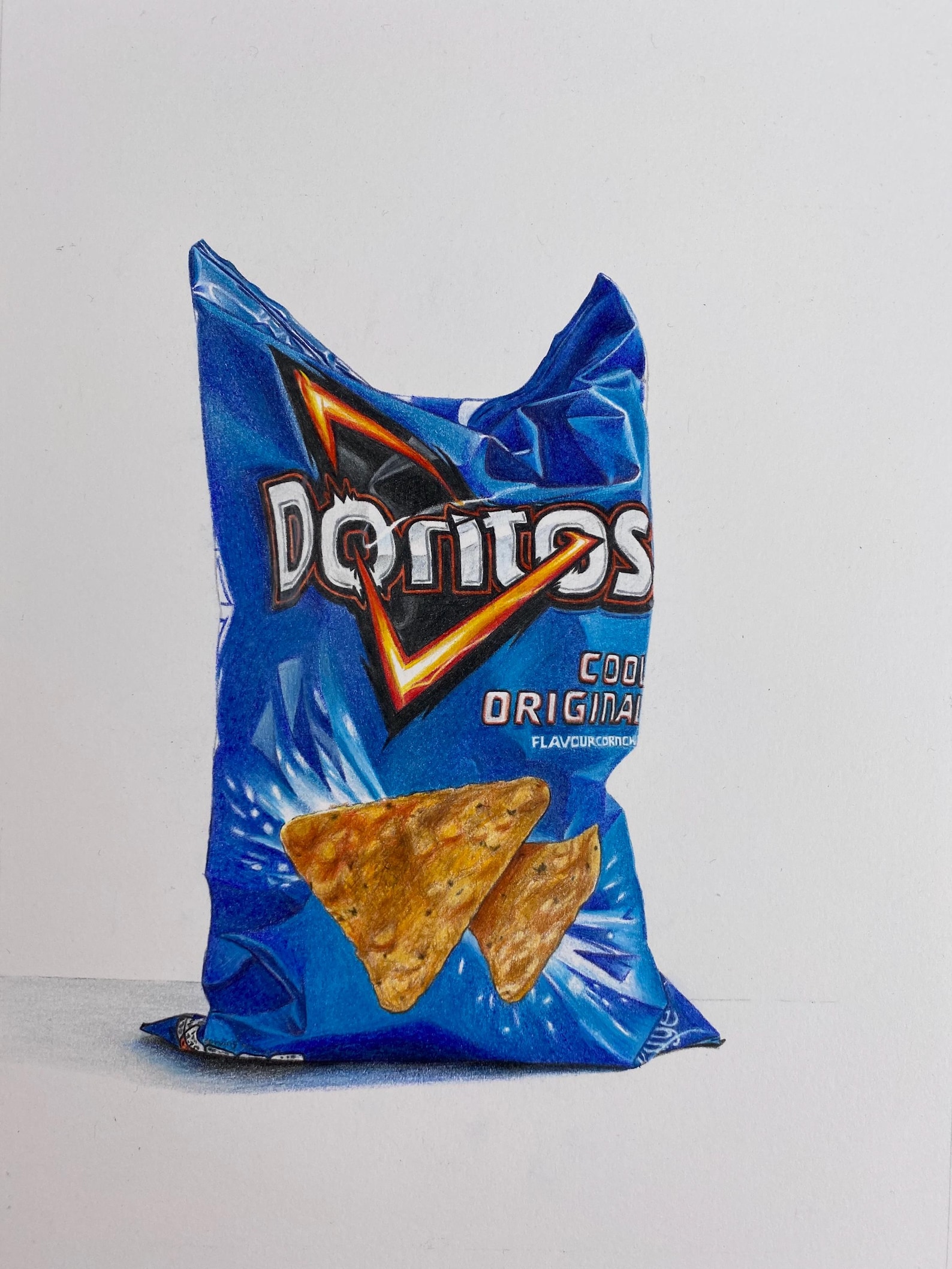 Original, Doritos, Colored Pencils, Realistic Drawing, Original Art. - Etsy