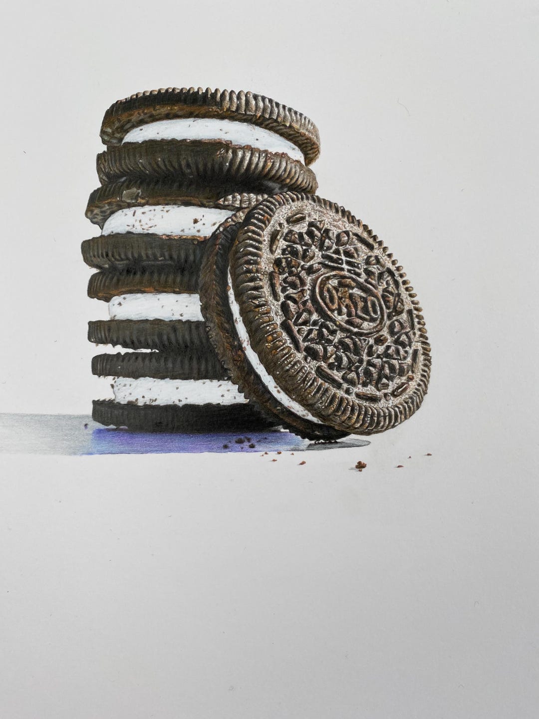 Original, Oreos, Colored Pencils, Realistic Drawing, Original Art - Etsy