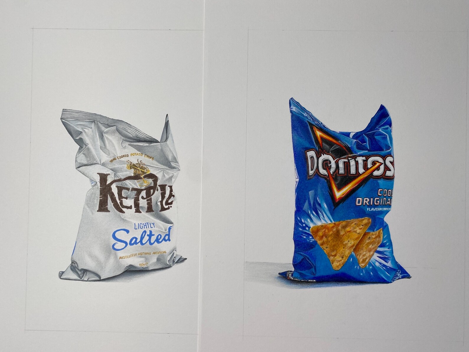 Original, Doritos, Colored Pencils, Realistic Drawing, Original Art. - Etsy