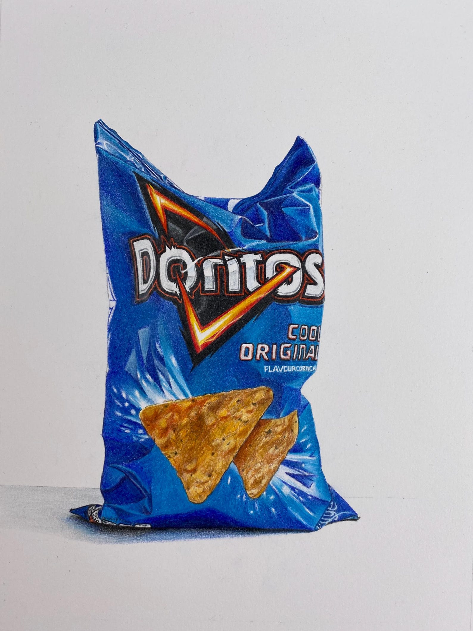 Original, Doritos, Colored Pencils, Realistic Drawing, Original Art. - Etsy