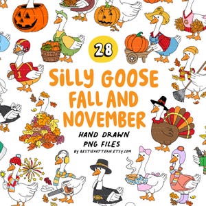 Silly Goose Fall PNG Bundle Silly Goose Thanksgiving Bundle Silly Goose ...
