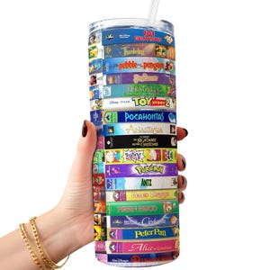 90s Animation Movie VHS Tumbler Wrap Design PNG 90s Seamless Tumbler ...
