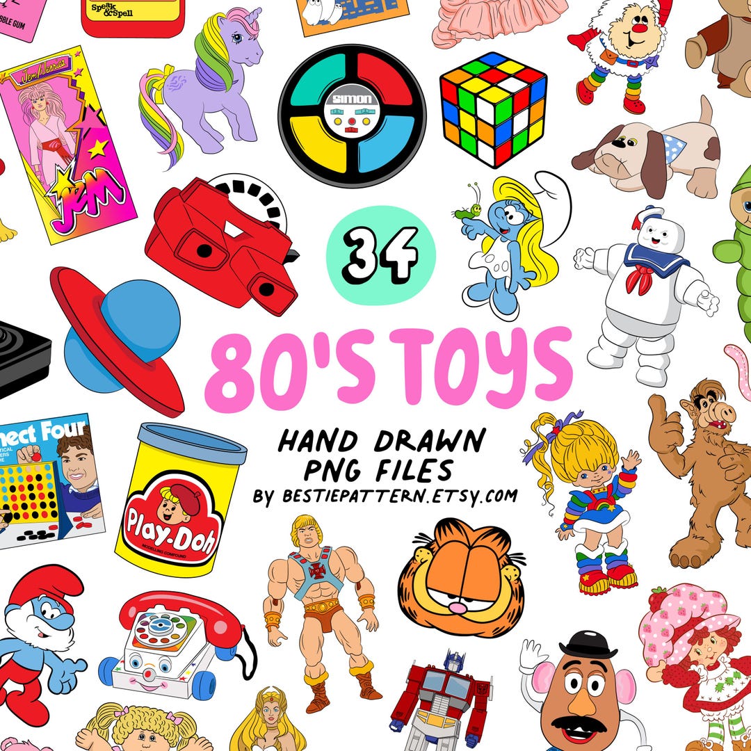 80s Toys Bundle, 80s Sublimation Designs, 80s Clipart, 80s Toys, 80s ...