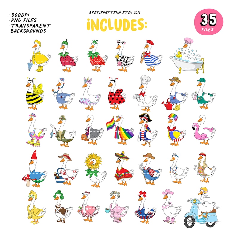 Silly Goose PNG Bundle Just a Silly Goose Characters Porch on the Loose ...