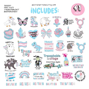 Trans Rights PNG Bundle Sublimation Clipart Quotes Trans Rights or I ...