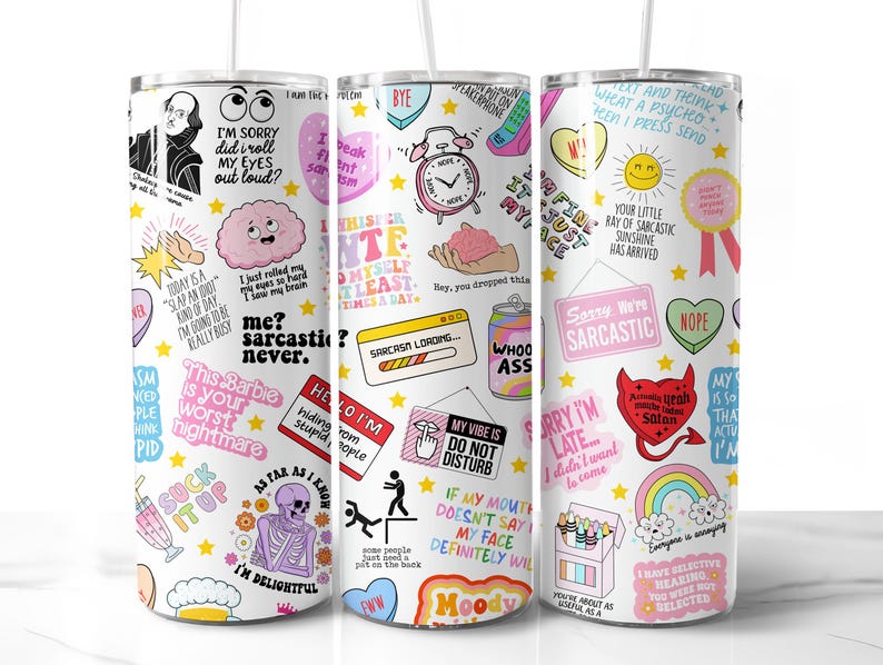 Sarcastic Tumbler Wrap Design Png Seamless Tumbler Wrap Sarcastic ...