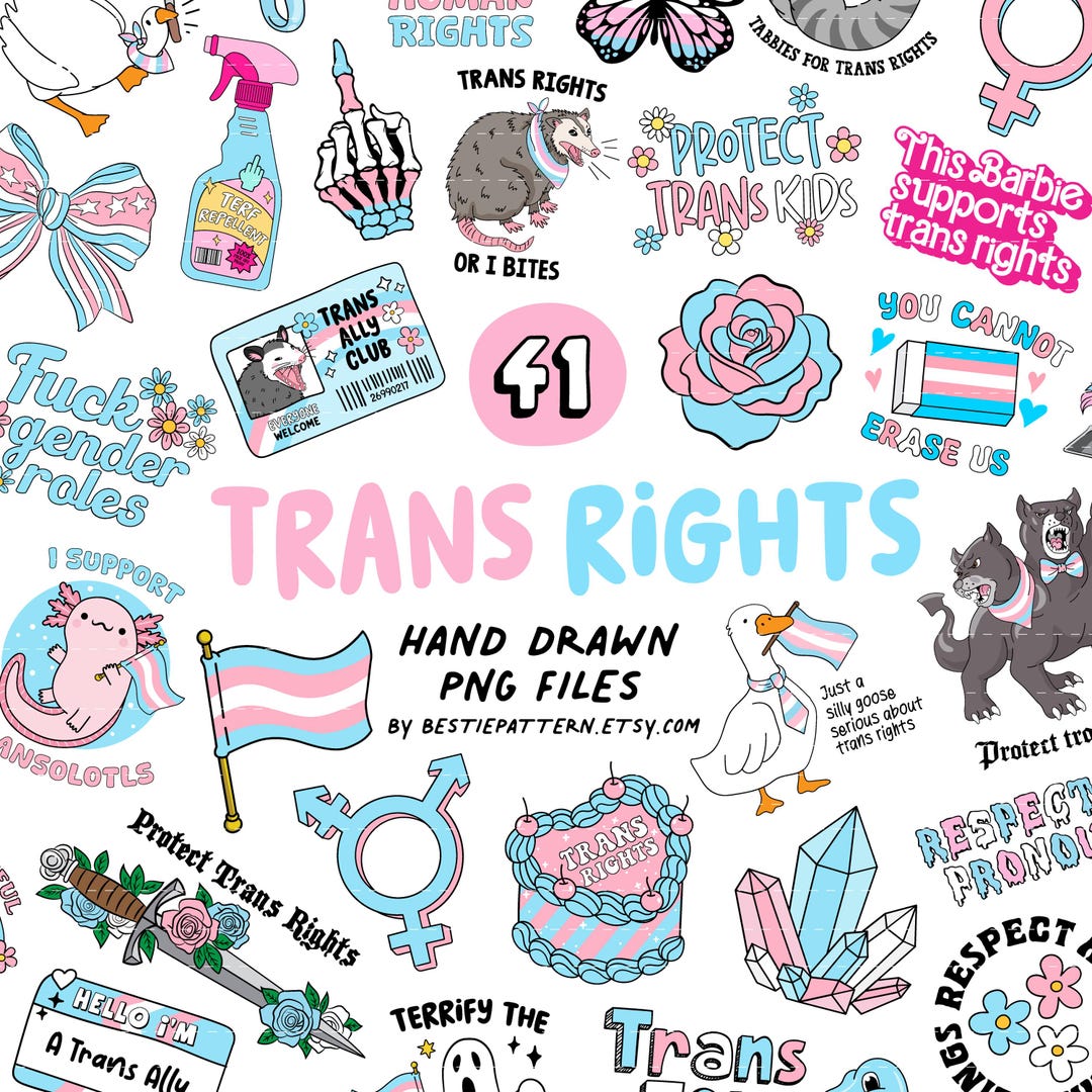 Trans Rights PNG Bundle Sublimation Clipart Quotes Trans Rights or I ...