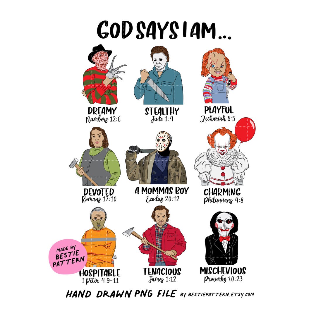 God Says I Am Horror PNG Horror Characters PNG God Says I Am Funny ...