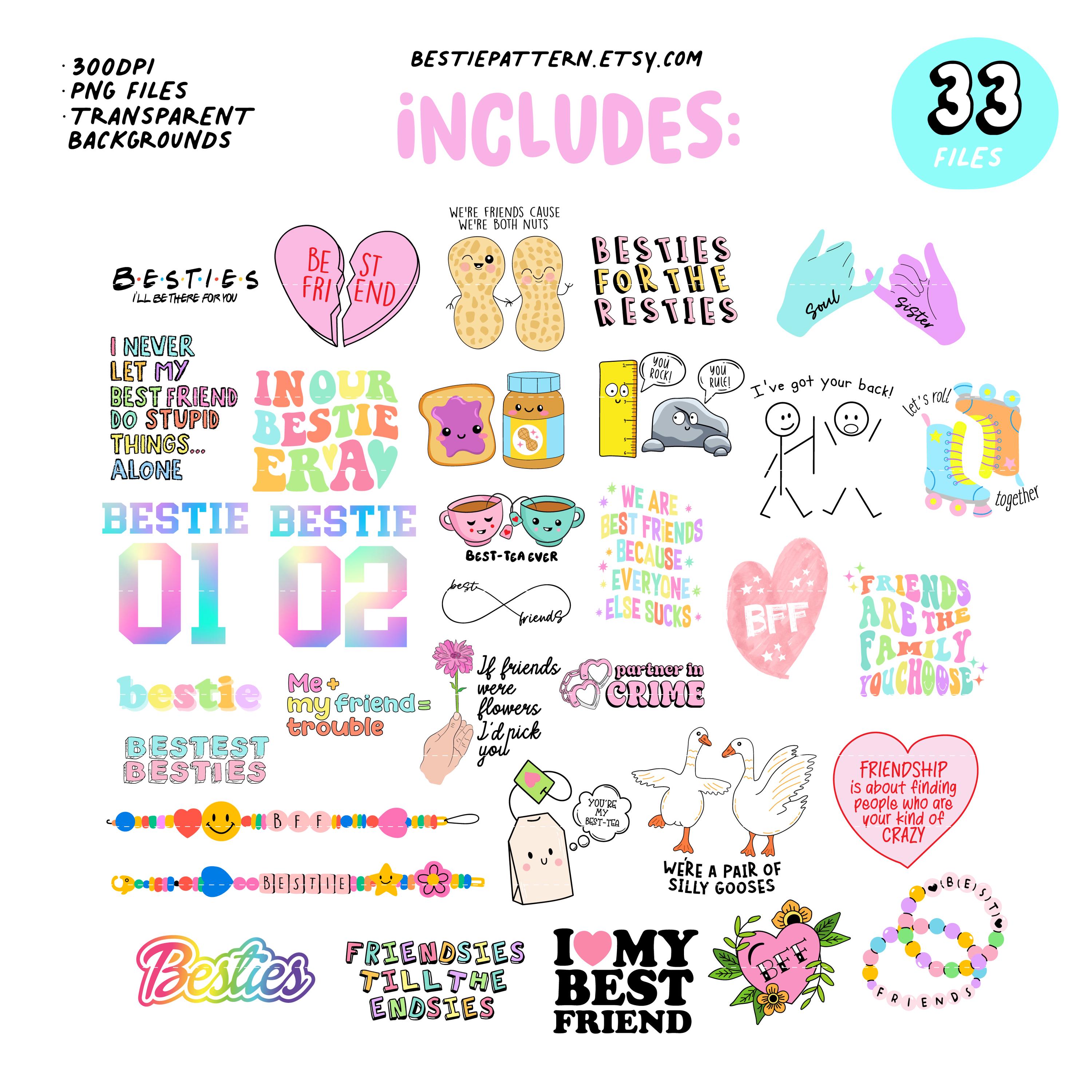 Bestie Bundle, Bestie Sublimation Designs, Bestie Clipart, Best Friends ...