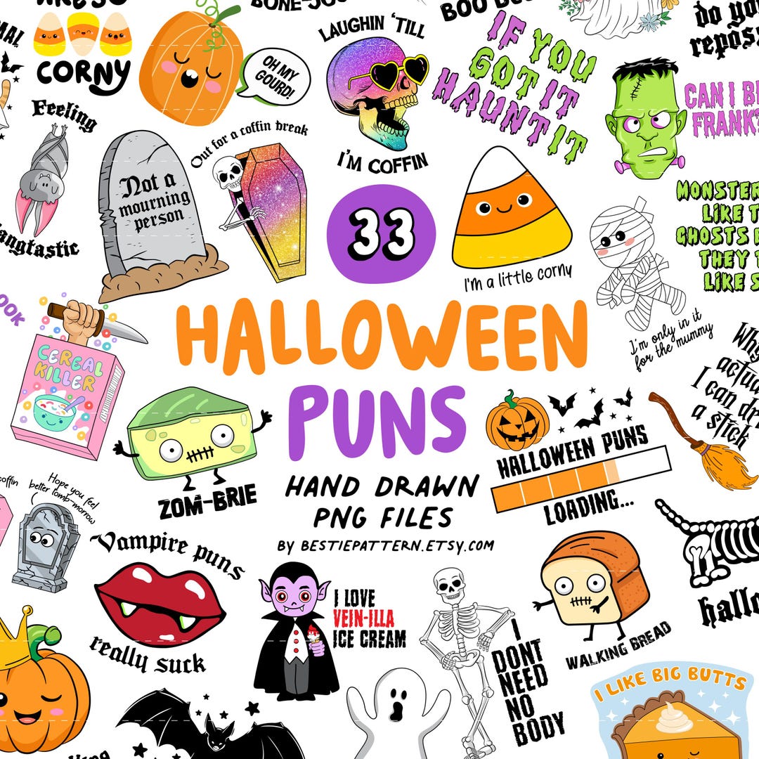 Halloween Puns PNG Bundle, Sarcastic Sublimation File, Halloween Bundle ...