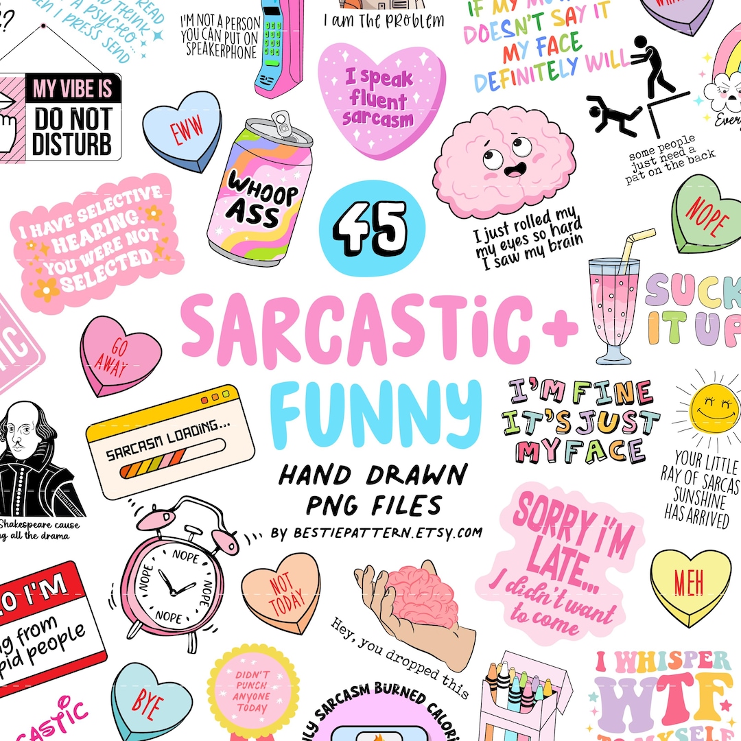 Sarcastic PNG Bundle Snarky Bundle Sarcastic Sublimation Sarcastic ...