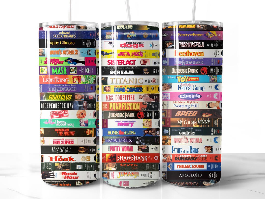 90s Movie VHS Tumbler Wrap Design PNG 90s Seamless Tumbler Wrap 90s ...